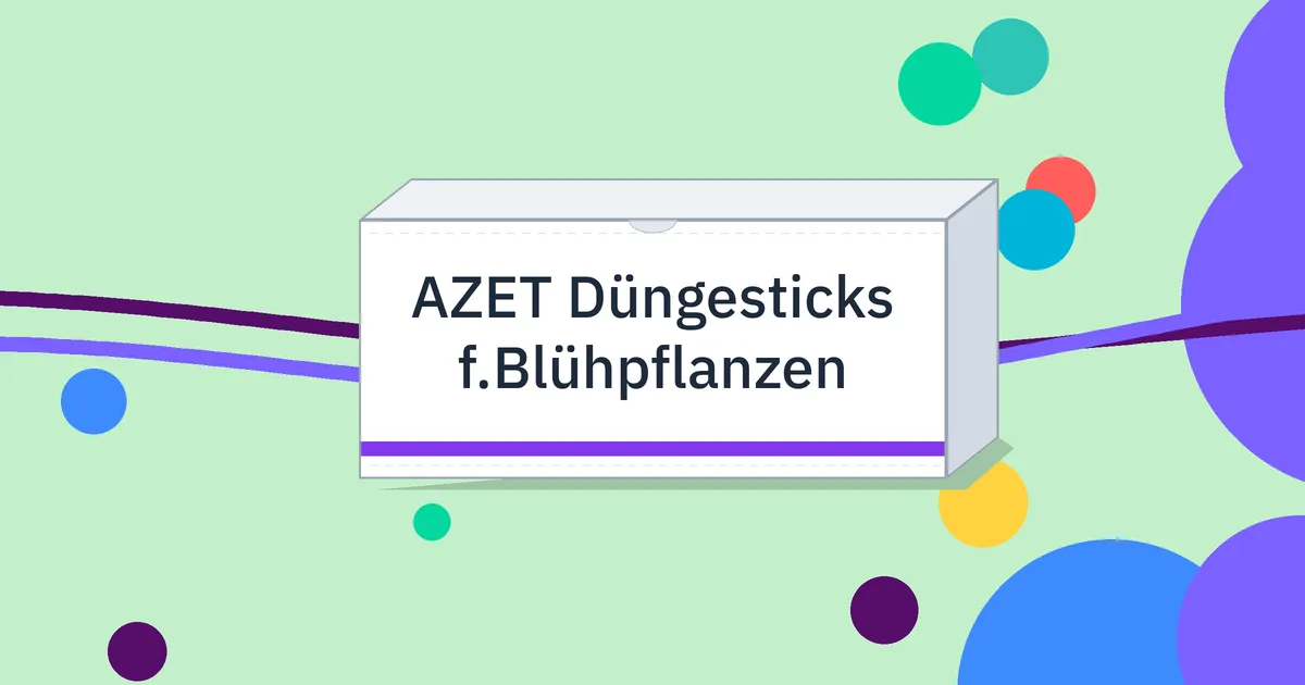 Symbolbild: Packung mit der Aufschrift AZET Düngesticks f.Blühpflanzen (PZN 09427148) – Verfügbarkeit und Bezug in Apotheken in Frankfurt am Main