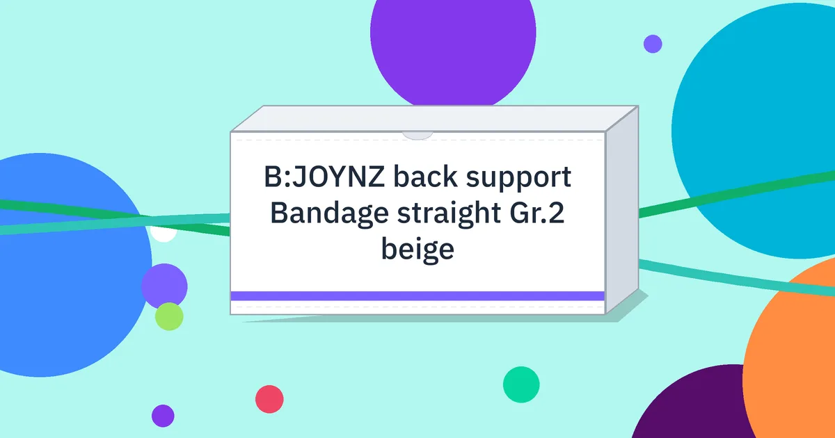 Symbolbild: Packung mit der Aufschrift B:JOYNZ back support Bandage straight Gr.2 beige (PZN 20521959) – Verfügbarkeit und Bezug in Apotheken in Frankfurt am Main