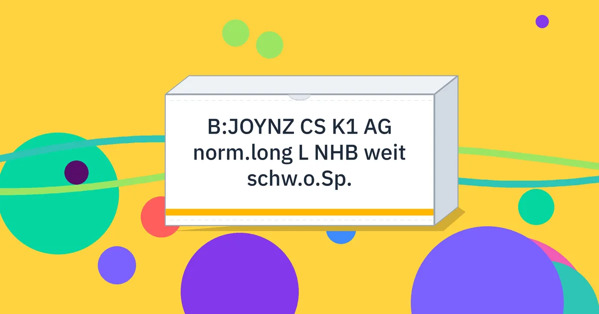 Symbolbild: Packung mit der Aufschrift B:JOYNZ CS K1 AG norm.long L NHB weit schw.o.Sp. (PZN 20535720) – Verfügbarkeit und Bezug in Apotheken in Frankfurt am Main
