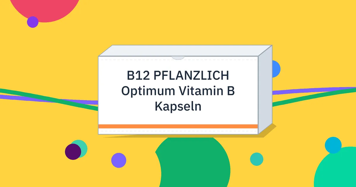 Symbolbild: Packung mit der Aufschrift B12 PFLANZLICH Optimum Vitamin B Kapseln (PZN 11308907) – Verfügbarkeit und Bezug in Apotheken in Frankfurt am Main