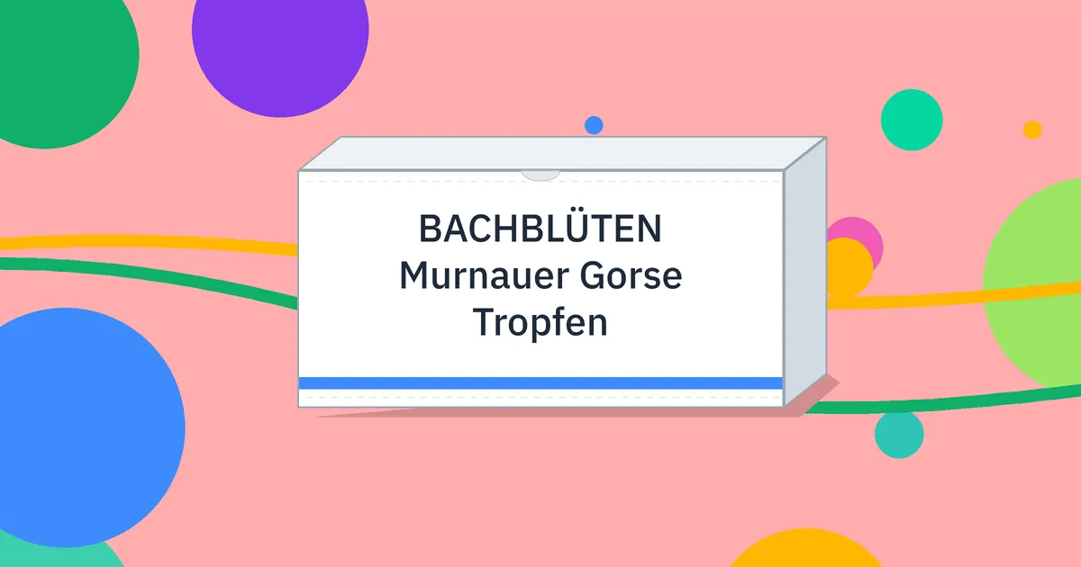 Symbolbild: Packung mit der Aufschrift BACHBLÜTEN Murnauer Gorse Tropfen (PZN 07752708) – Verfügbarkeit und Bezug in Apotheken in Frankfurt am Main