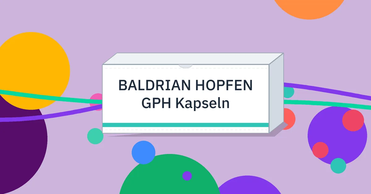 Symbolbild: Packung mit der Aufschrift BALDRIAN HOPFEN GPH Kapseln (PZN 09645253) – Verfügbarkeit und Bezug in Apotheken in Frankfurt am Main