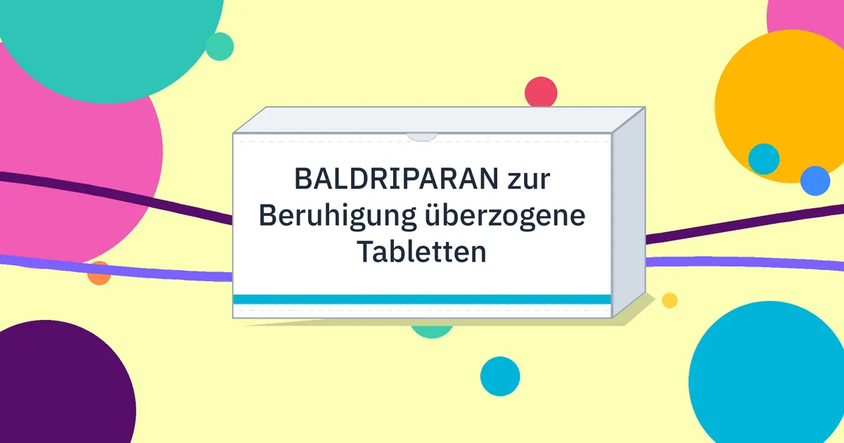 Symbolbild: Packung mit der Aufschrift BALDRIPARAN zur Beruhigung überzogene Tabletten (PZN 17884339) – Verfügbarkeit und Bezug in Apotheken in Frankfurt am Main