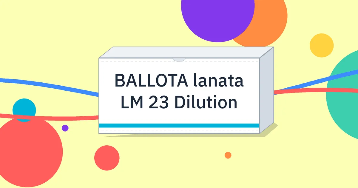 Symbolbild: Packung mit der Aufschrift BALLOTA lanata LM 23 Dilution (PZN 13374222) – Verfügbarkeit und Bezug in Apotheken in Frankfurt am Main