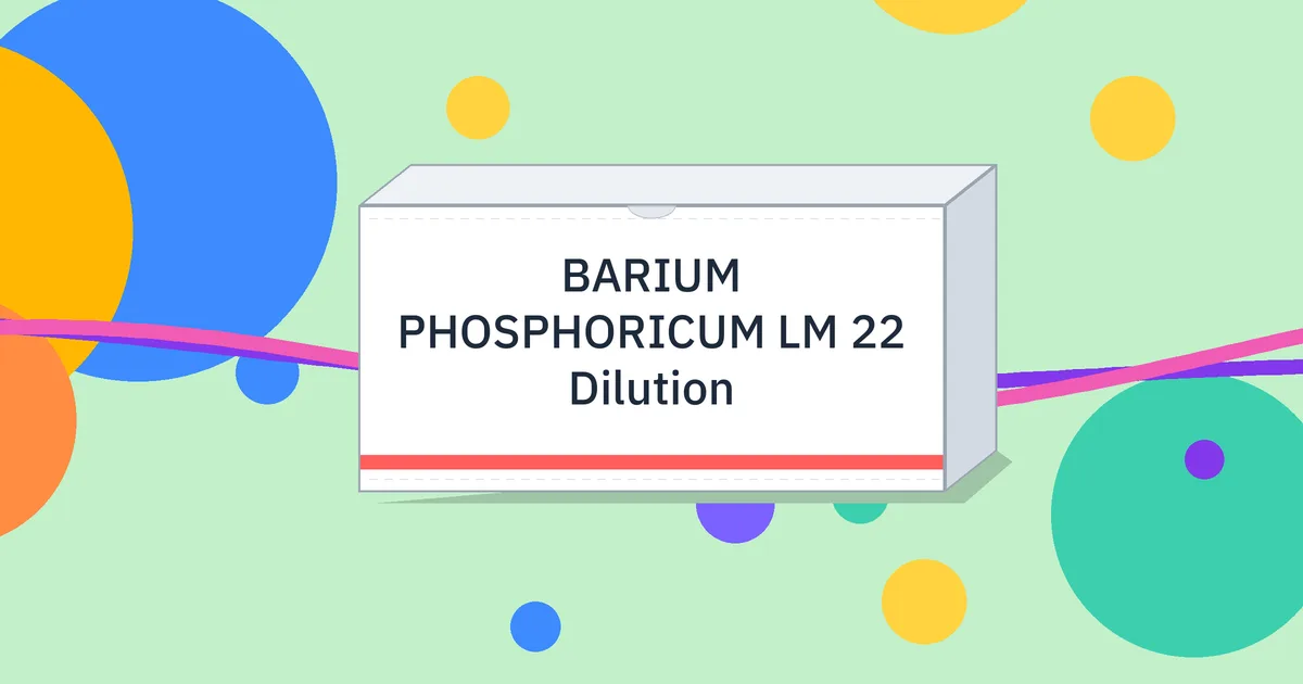 Symbolbild: Packung mit der Aufschrift BARIUM PHOSPHORICUM LM 22 Dilution (PZN 13379515) – Verfügbarkeit und Bezug in Apotheken in Frankfurt am Main