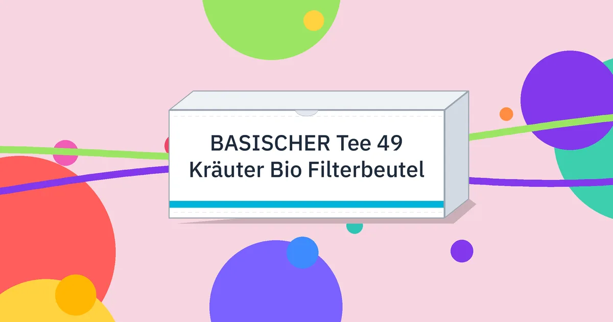 Symbolbild: Packung mit der Aufschrift BASISCHER Tee 49 Kräuter Bio Filterbeutel (PZN 02399779) – Verfügbarkeit und Bezug in Apotheken in Frankfurt am Main