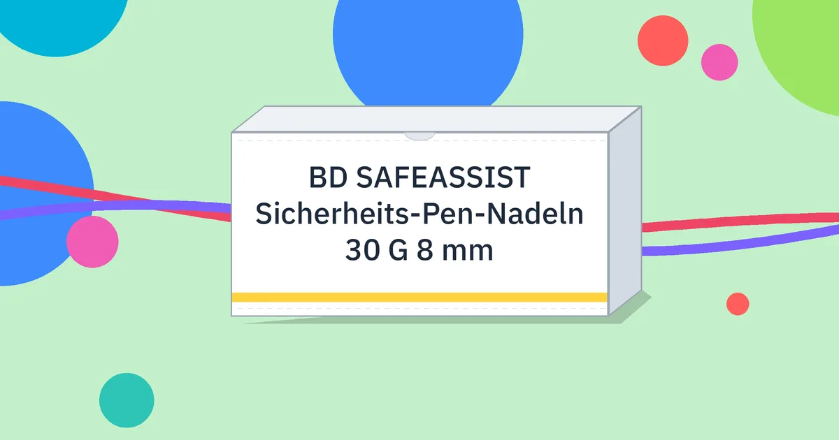 Symbolbild: Packung mit der Aufschrift BD SAFEASSIST Sicherheits-Pen-Nadeln 30 G 8 mm (PZN 16861253) – Verfügbarkeit und Bezug in Apotheken in Frankfurt am Main