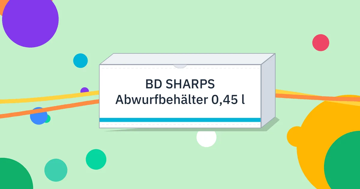 Symbolbild: Packung mit der Aufschrift BD SHARPS Abwurfbehälter 0,45 l (PZN 02539269) – Verfügbarkeit und Bezug in Apotheken in Frankfurt am Main