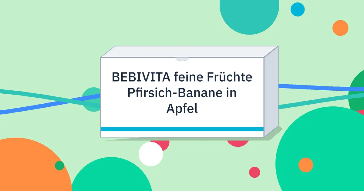 Symbolbild: Packung mit der Aufschrift BEBIVITA feine Früchte Pfirsich-Banane in Apfel (PZN 06972879) – Verfügbarkeit und Bezug in Apotheken in Frankfurt am Main
