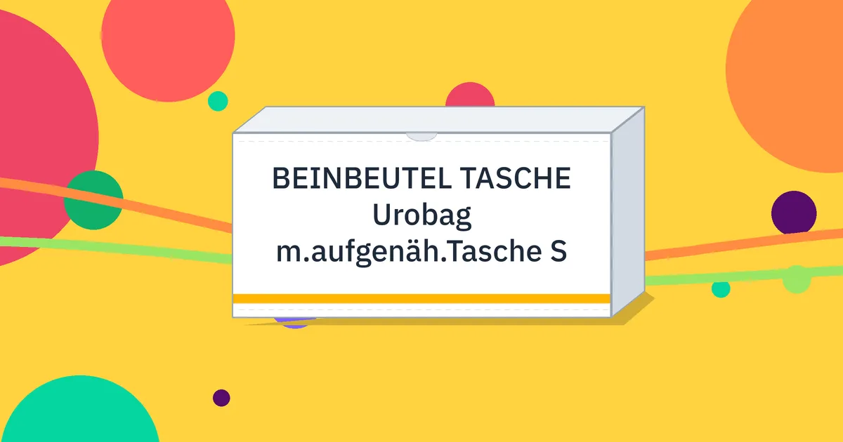 Symbolbild: Packung mit der Aufschrift BEINBEUTEL TASCHE Urobag m.aufgenäh.Tasche S (PZN 09293268) – Verfügbarkeit und Bezug in Apotheken in Frankfurt am Main