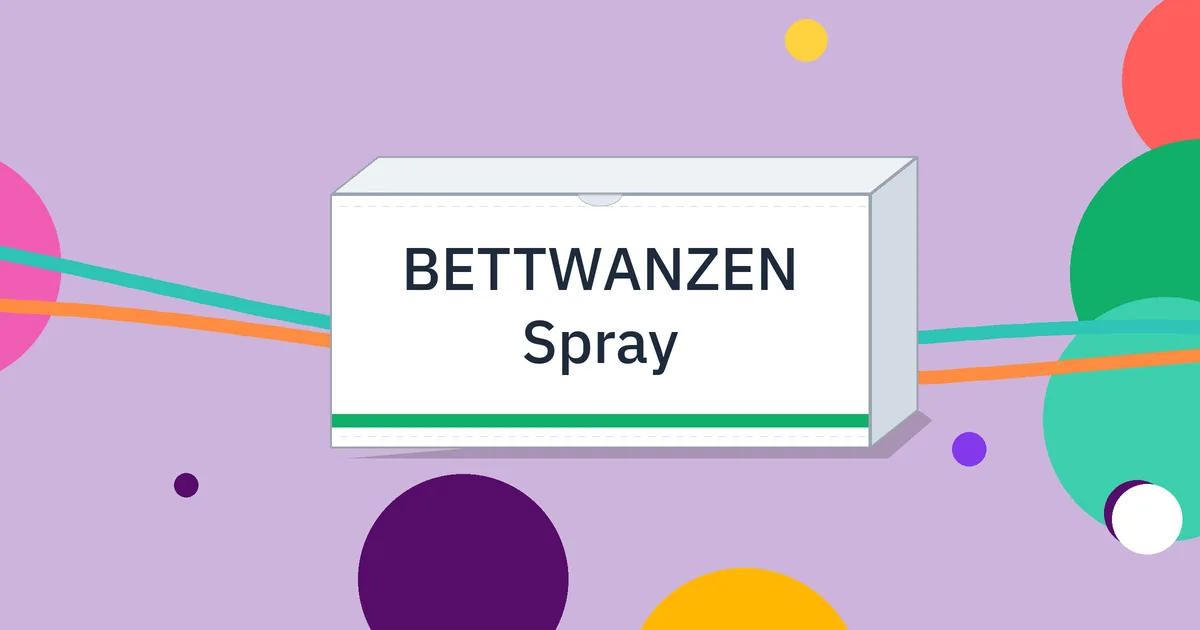 Symbolbild: Packung mit der Aufschrift BETTWANZEN Spray (PZN 19139628) – Verfügbarkeit und Bezug in Apotheken in Frankfurt am Main