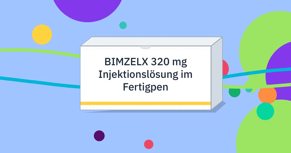 Symbolbild: Packung mit der Aufschrift BIMZELX 320 mg Injektionslösung im Fertigpen (PZN 20002840) – Verfügbarkeit und Bezug in Apotheken in Frankfurt am Main