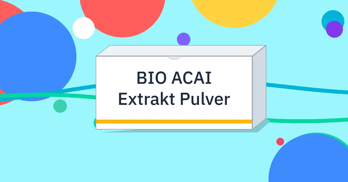 Symbolbild: Packung mit der Aufschrift BIO ACAI Extrakt Pulver (PZN 09462860) – Verfügbarkeit und Bezug in Apotheken in Frankfurt am Main