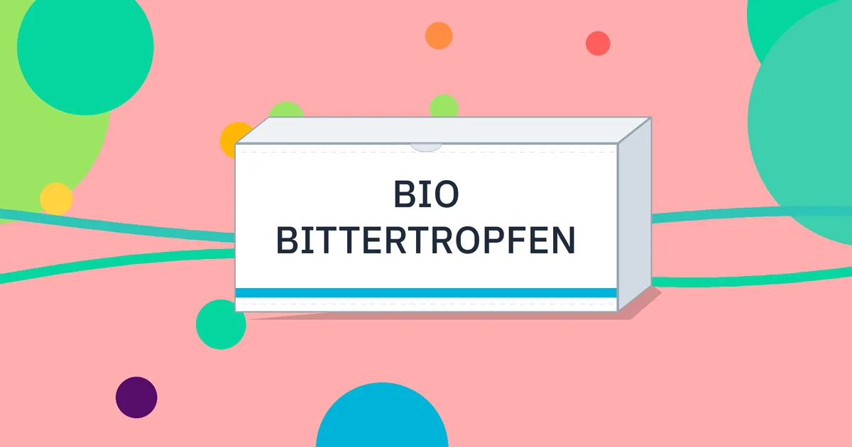 Symbolbild: Packung mit der Aufschrift BIO BITTERTROPFEN (PZN 18295421) – Verfügbarkeit und Bezug in Apotheken in Frankfurt am Main