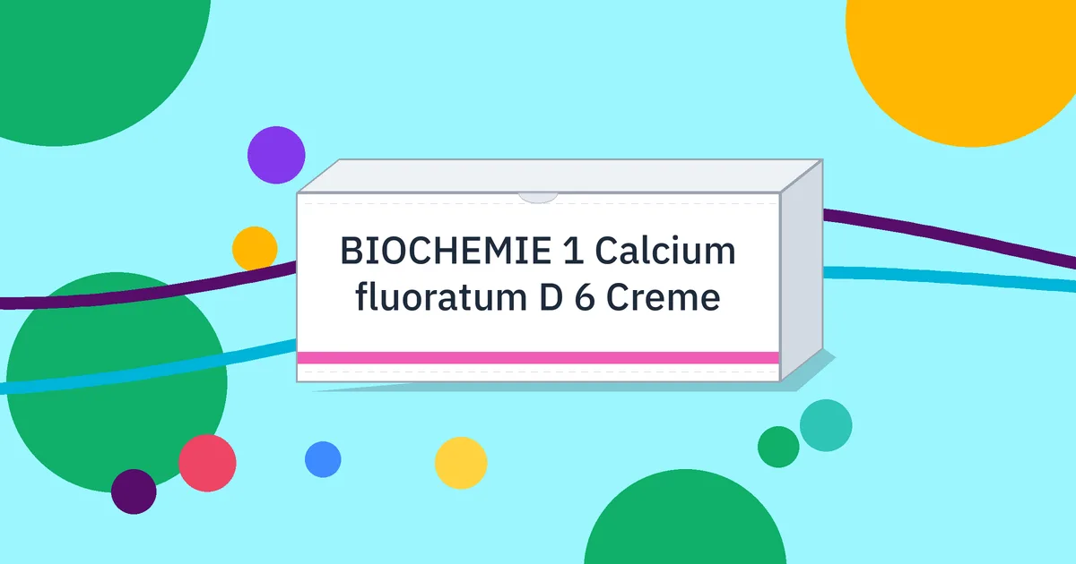 Symbolbild: Packung mit der Aufschrift BIOCHEMIE 1 Calcium fluoratum D 6 Creme (PZN 04535092) – Verfügbarkeit und Bezug in Apotheken in Frankfurt am Main