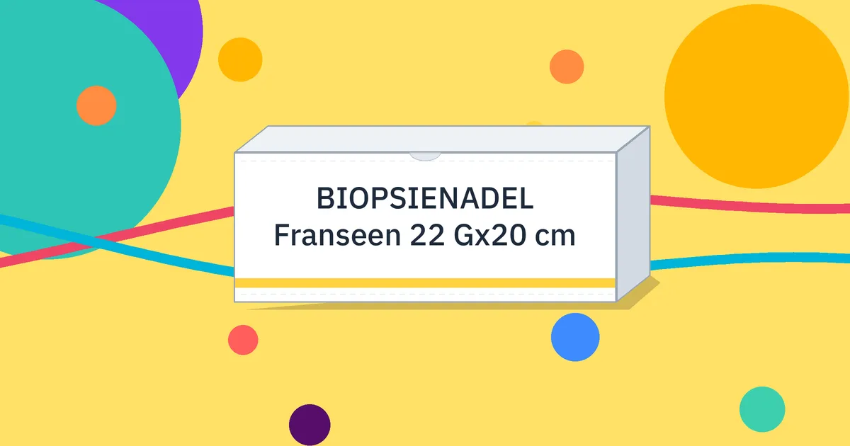 Symbolbild: Packung mit der Aufschrift BIOPSIENADEL Franseen 22 Gx20 cm (PZN 06771193) – Verfügbarkeit und Bezug in Apotheken in Frankfurt am Main