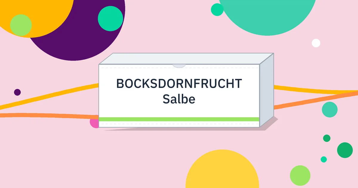 Symbolbild: Packung mit der Aufschrift BOCKSDORNFRUCHT Salbe (PZN 19418400) – Verfügbarkeit und Bezug in Apotheken in Frankfurt am Main