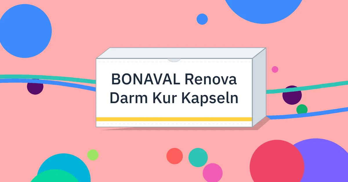 Symbolbild: Packung mit der Aufschrift BONAVAL Renova Darm Kur Kapseln (PZN 18831919) – Verfügbarkeit und Bezug in Apotheken in Frankfurt am Main