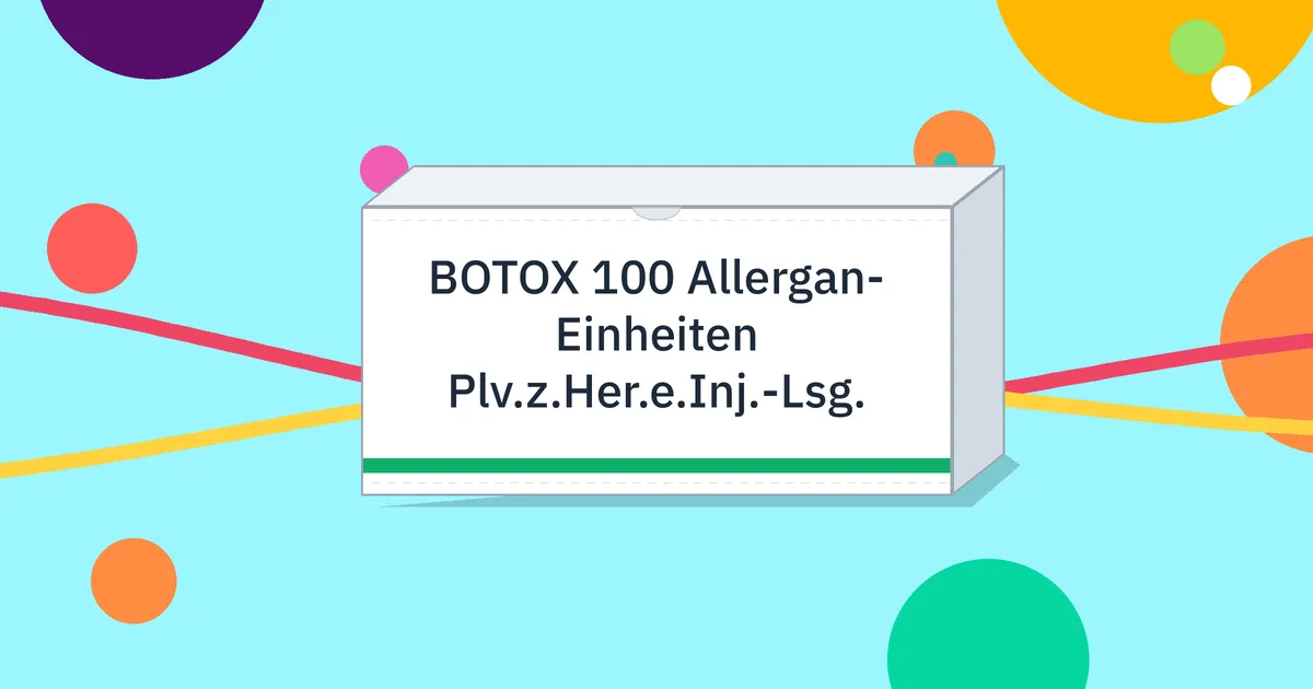 Symbolbild: Packung mit der Aufschrift BOTOX 100 Allergan-Einheiten Plv.z.Her.e.Inj.-Lsg. (PZN 02900802) – Verfügbarkeit und Bezug in Apotheken in Frankfurt am Main