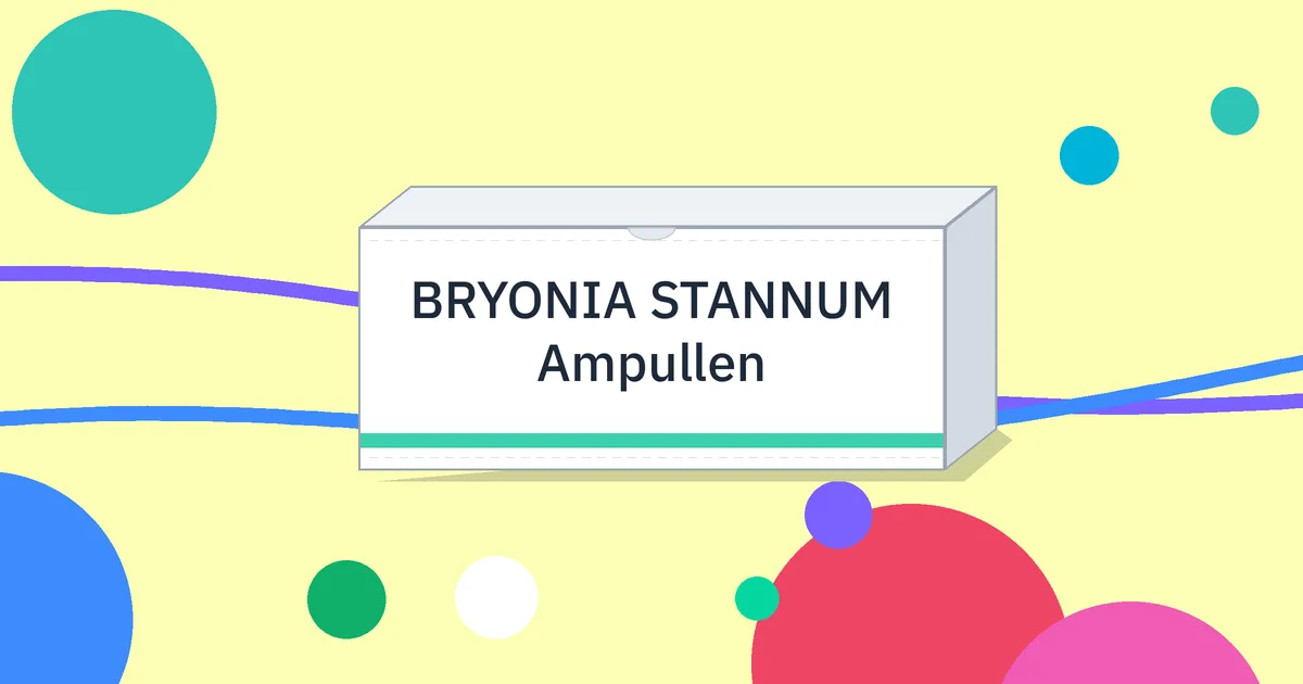 Symbolbild: Packung mit der Aufschrift BRYONIA STANNUM Ampullen (PZN 01751033) – Verfügbarkeit und Bezug in Apotheken in Frankfurt am Main