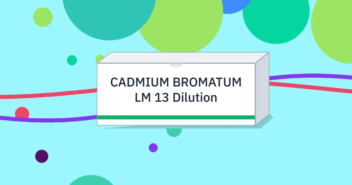 Symbolbild: Packung mit der Aufschrift CADMIUM BROMATUM LM 13 Dilution (PZN 12797848) – Verfügbarkeit und Bezug in Apotheken in Frankfurt am Main