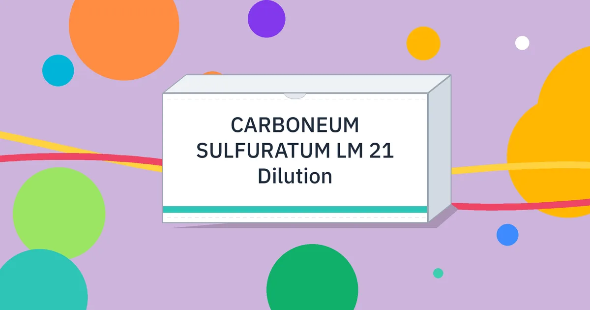 Symbolbild: Packung mit der Aufschrift CARBONEUM SULFURATUM LM 21 Dilution (PZN 12809971) – Verfügbarkeit und Bezug in Apotheken in Frankfurt am Main