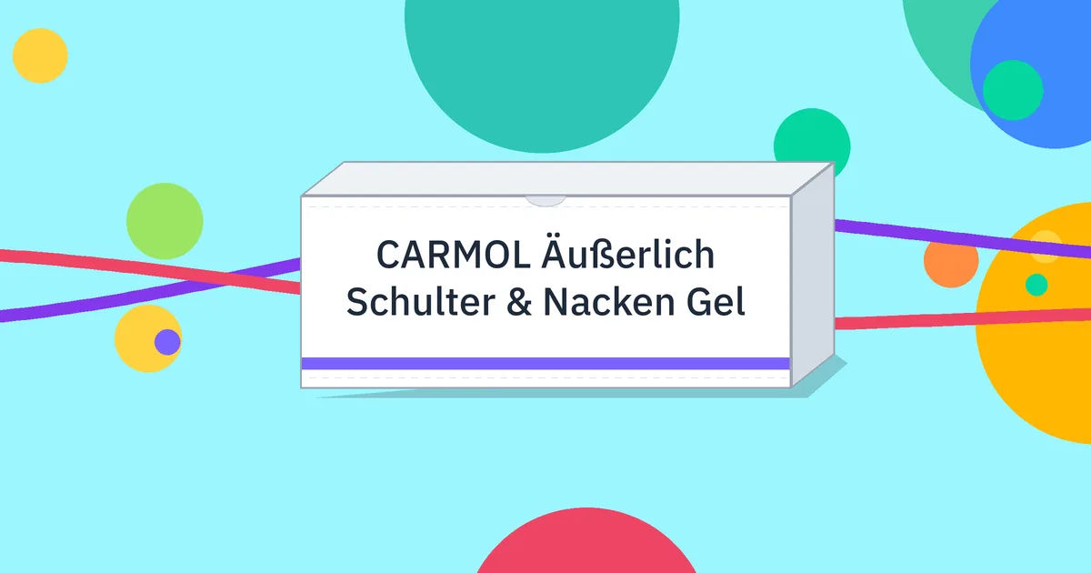 Symbolbild: Packung mit der Aufschrift CARMOL Äußerlich Schulter & Nacken Gel (PZN 19196715) – Verfügbarkeit und Bezug in Apotheken in Frankfurt am Main