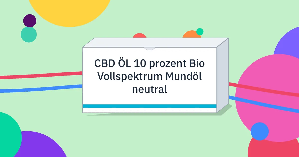 Symbolbild: Packung mit der Aufschrift CBD ÖL 10 prozent Bio Vollspektrum Mundöl neutral (PZN 19465960) – Verfügbarkeit und Bezug in Apotheken in Frankfurt am Main