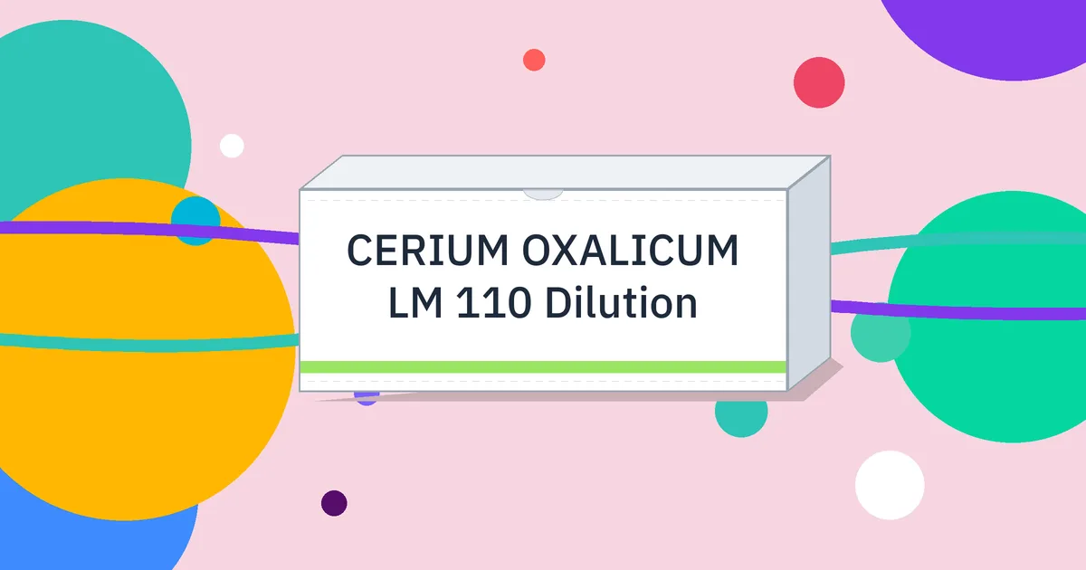 Symbolbild: Packung mit der Aufschrift CERIUM OXALICUM LM 110 Dilution (PZN 13438330) – Verfügbarkeit und Bezug in Apotheken in Frankfurt am Main