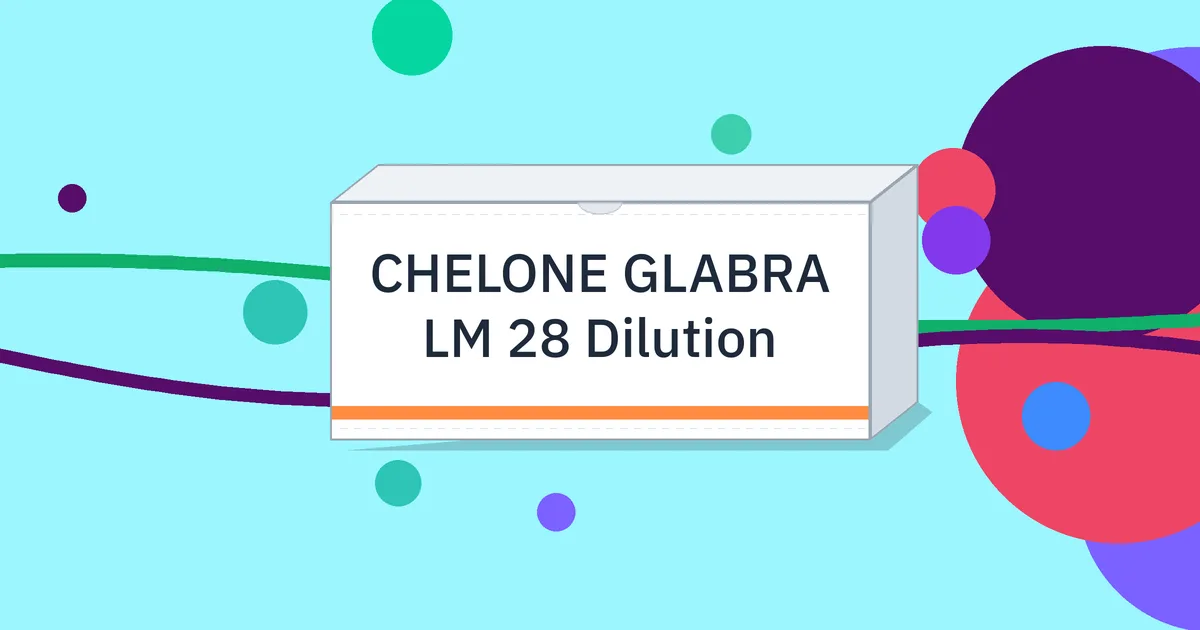 Symbolbild: Packung mit der Aufschrift CHELONE GLABRA LM 28 Dilution (PZN 13440054) – Verfügbarkeit und Bezug in Apotheken in Frankfurt am Main