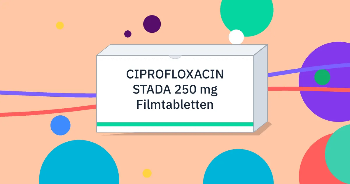 Symbolbild: Packung mit der Aufschrift CIPROFLOXACIN STADA 250 mg Filmtabletten (PZN 01592675) – Verfügbarkeit und Bezug in Apotheken in Frankfurt am Main