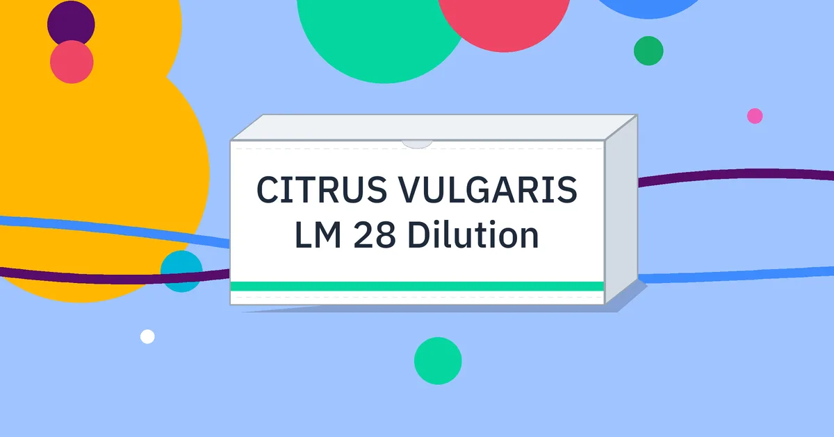 Symbolbild: Packung mit der Aufschrift CITRUS VULGARIS LM 28 Dilution (PZN 12821972) – Verfügbarkeit und Bezug in Apotheken in Frankfurt am Main