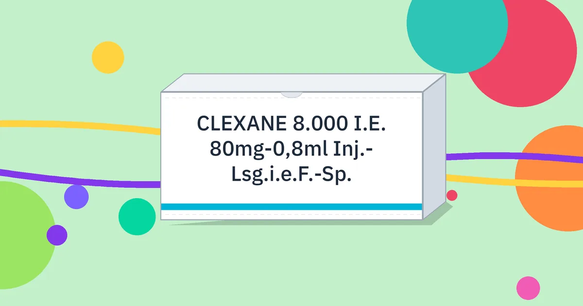 Symbolbild: Packung mit der Aufschrift CLEXANE 8.000 I.E. 80mg-0,8ml Inj.-Lsg.i.e.F.-Sp. (PZN 06454883) – Verfügbarkeit und Bezug in Apotheken in Frankfurt am Main