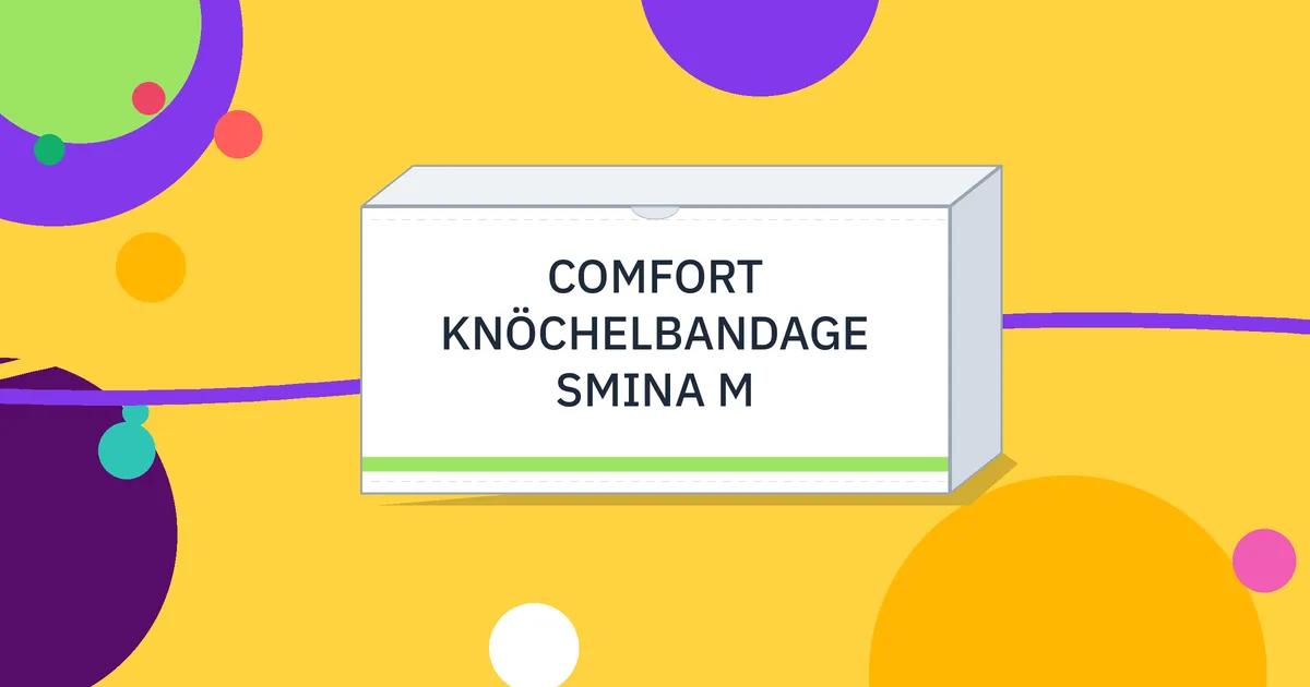 Symbolbild: Packung mit der Aufschrift COMFORT KNÖCHELBANDAGE SMINA M (PZN 20163069) – Verfügbarkeit und Bezug in Apotheken in Frankfurt am Main