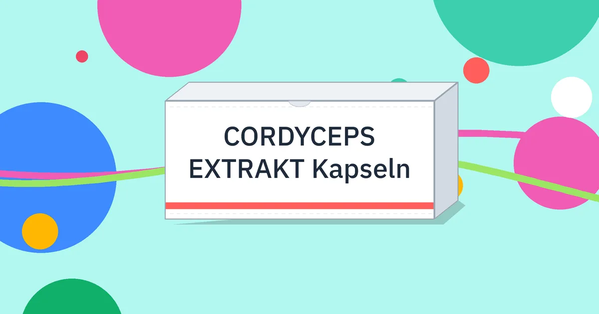 Symbolbild: Packung mit der Aufschrift CORDYCEPS EXTRAKT Kapseln (PZN 19095546) – Verfügbarkeit und Bezug in Apotheken in Frankfurt am Main