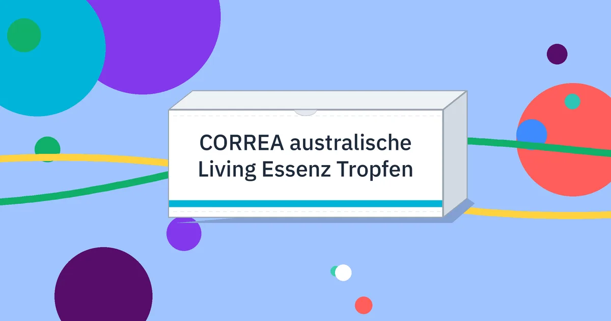 Symbolbild: Packung mit der Aufschrift CORREA australische Living Essenz Tropfen (PZN 05009129) – Verfügbarkeit und Bezug in Apotheken in Frankfurt am Main