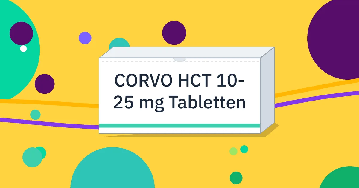 Symbolbild: Packung mit der Aufschrift CORVO HCT 10-25 mg Tabletten (PZN 00744077) – Verfügbarkeit und Bezug in Apotheken in Frankfurt am Main