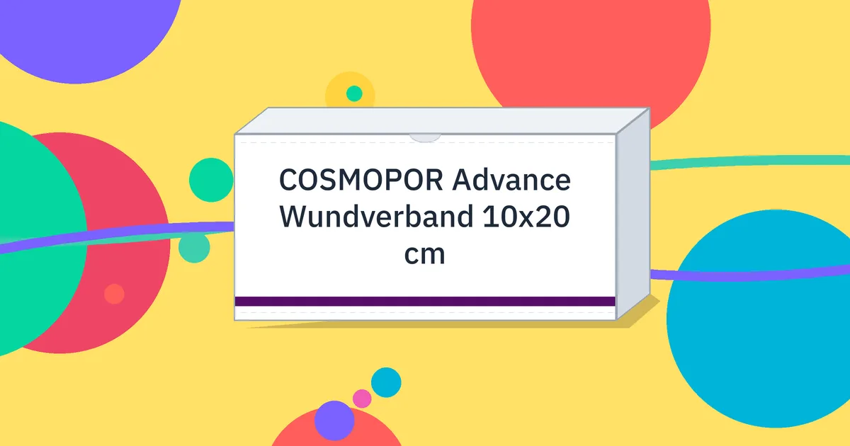 Symbolbild: Packung mit der Aufschrift COSMOPOR Advance Wundverband 10x20 cm (PZN 18913416) – Verfügbarkeit und Bezug in Apotheken in Frankfurt am Main