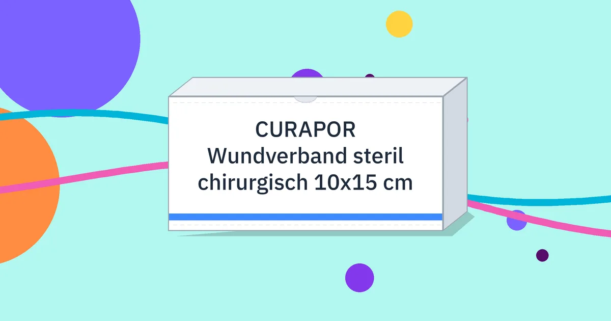 Symbolbild: Packung mit der Aufschrift CURAPOR Wundverband steril chirurgisch 10x15 cm (PZN 17451190) – Verfügbarkeit und Bezug in Apotheken in Frankfurt am Main