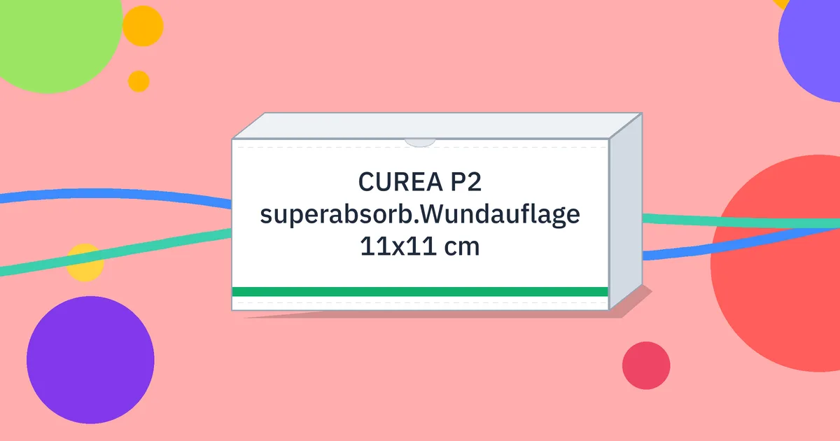 Symbolbild: Packung mit der Aufschrift CUREA P2 superabsorb.Wundauflage 11x11 cm (PZN 04121054) – Verfügbarkeit und Bezug in Apotheken in Frankfurt am Main