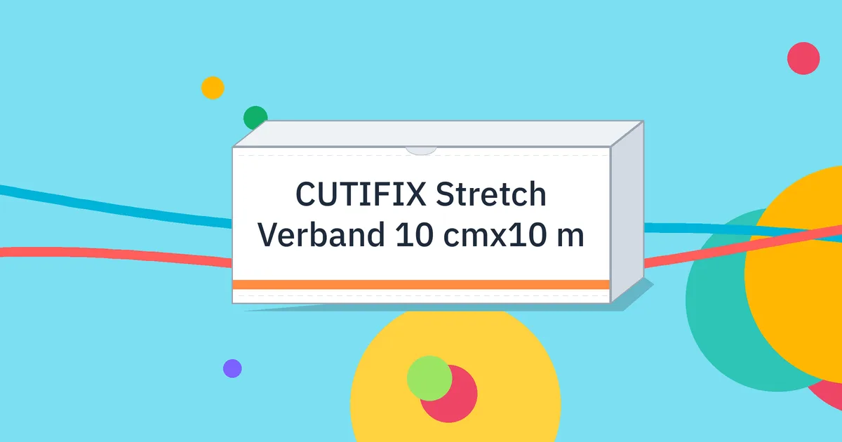 Symbolbild: Packung mit der Aufschrift CUTIFIX Stretch Verband 10 cmx10 m (PZN 10274997) – Verfügbarkeit und Bezug in Apotheken in Frankfurt am Main