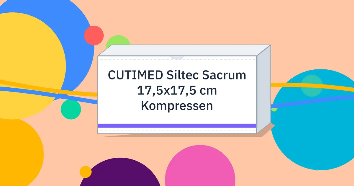 Symbolbild: Packung mit der Aufschrift CUTIMED Siltec Sacrum 17,5x17,5 cm Kompressen (PZN 19100721) – Verfügbarkeit und Bezug in Apotheken in Frankfurt am Main