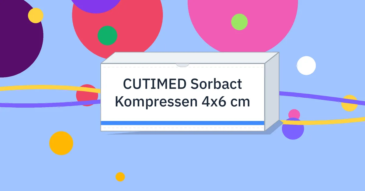 Symbolbild: Packung mit der Aufschrift CUTIMED Sorbact Kompressen 4x6 cm (PZN 15886854) – Verfügbarkeit und Bezug in Apotheken in Frankfurt am Main