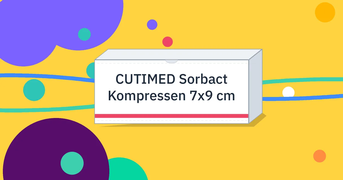 Symbolbild: Packung mit der Aufschrift CUTIMED Sorbact Kompressen 7x9 cm (PZN 17971972) – Verfügbarkeit und Bezug in Apotheken in Frankfurt am Main