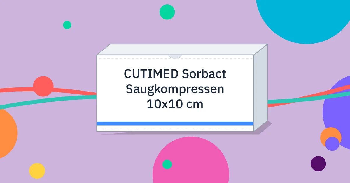 Symbolbild: Packung mit der Aufschrift CUTIMED Sorbact Saugkompressen 10x10 cm (PZN 18126606) – Verfügbarkeit und Bezug in Apotheken in Frankfurt am Main