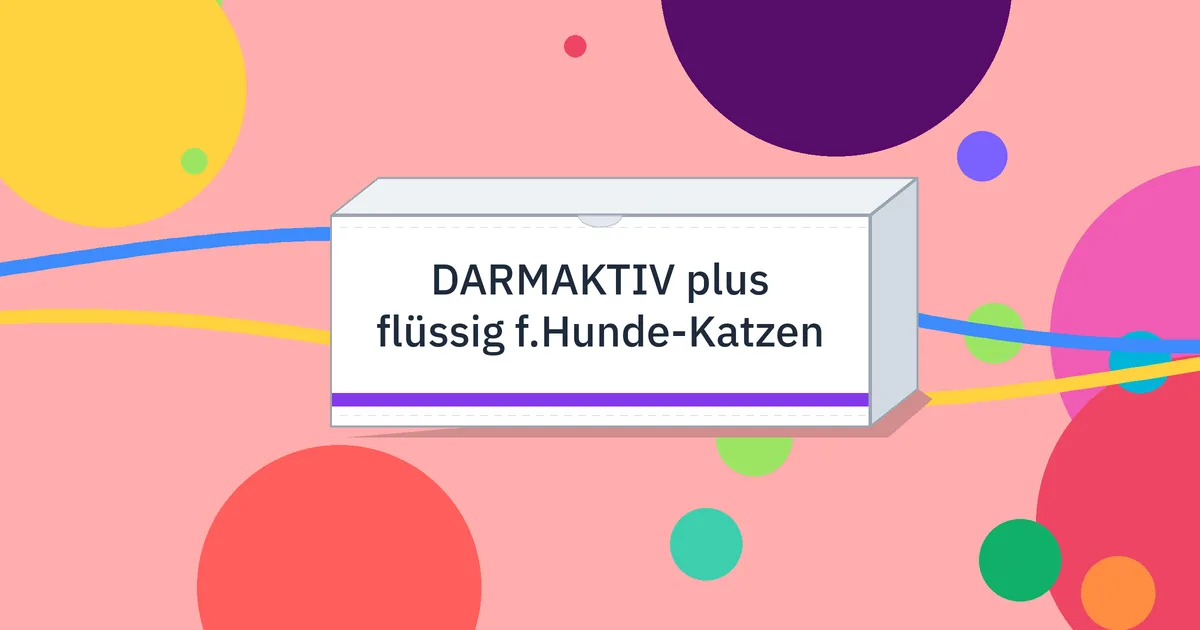 Symbolbild: Packung mit der Aufschrift DARMAKTIV plus flüssig f.Hunde-Katzen (PZN 11714524) – Verfügbarkeit und Bezug in Apotheken in Frankfurt am Main