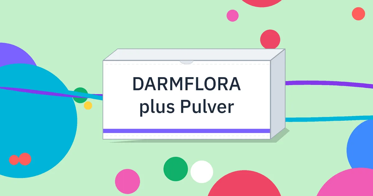 Symbolbild: Packung mit der Aufschrift DARMFLORA plus Pulver (PZN 01623855) – Verfügbarkeit und Bezug in Apotheken in Frankfurt am Main