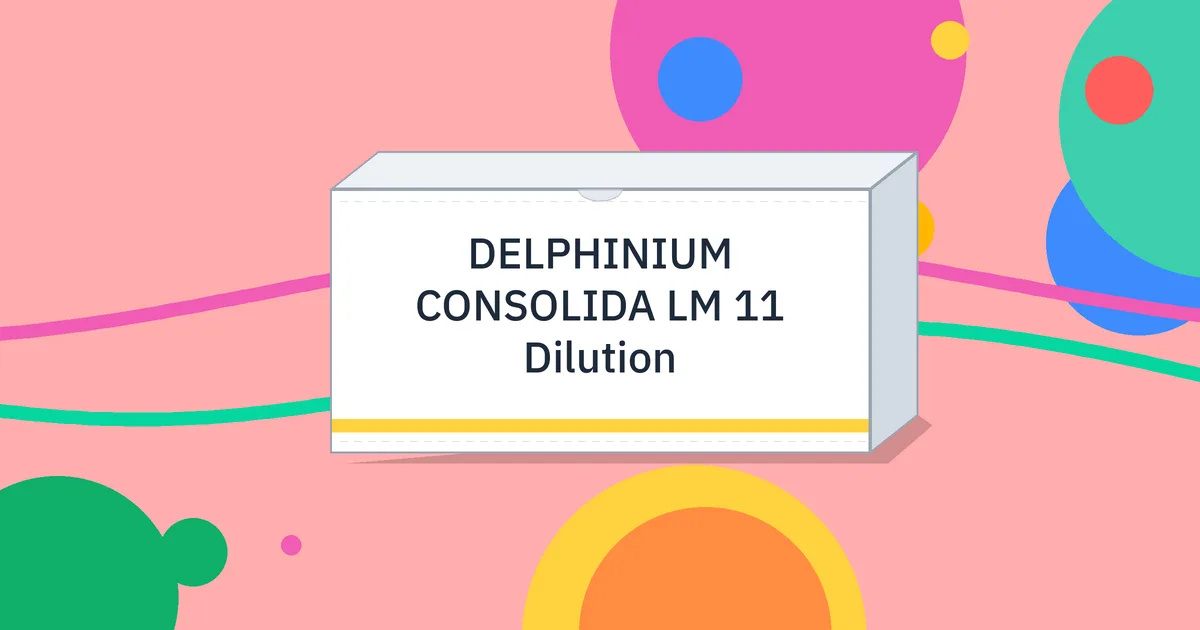Symbolbild: Packung mit der Aufschrift DELPHINIUM CONSOLIDA LM 11 Dilution (PZN 13463285) – Verfügbarkeit und Bezug in Apotheken in Frankfurt am Main