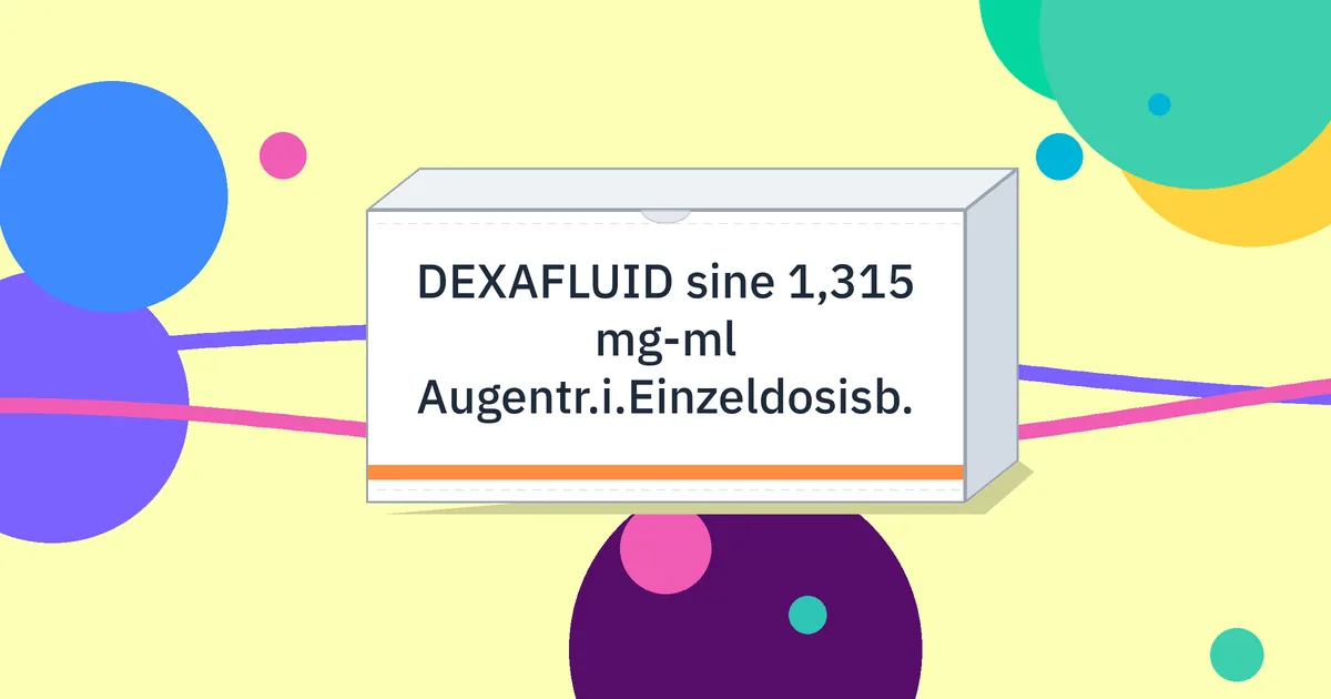 Symbolbild: Packung mit der Aufschrift DEXAFLUID sine 1,315 mg-ml Augentr.i.Einzeldosisb. (PZN 10420269) – Verfügbarkeit und Bezug in Apotheken in Frankfurt am Main