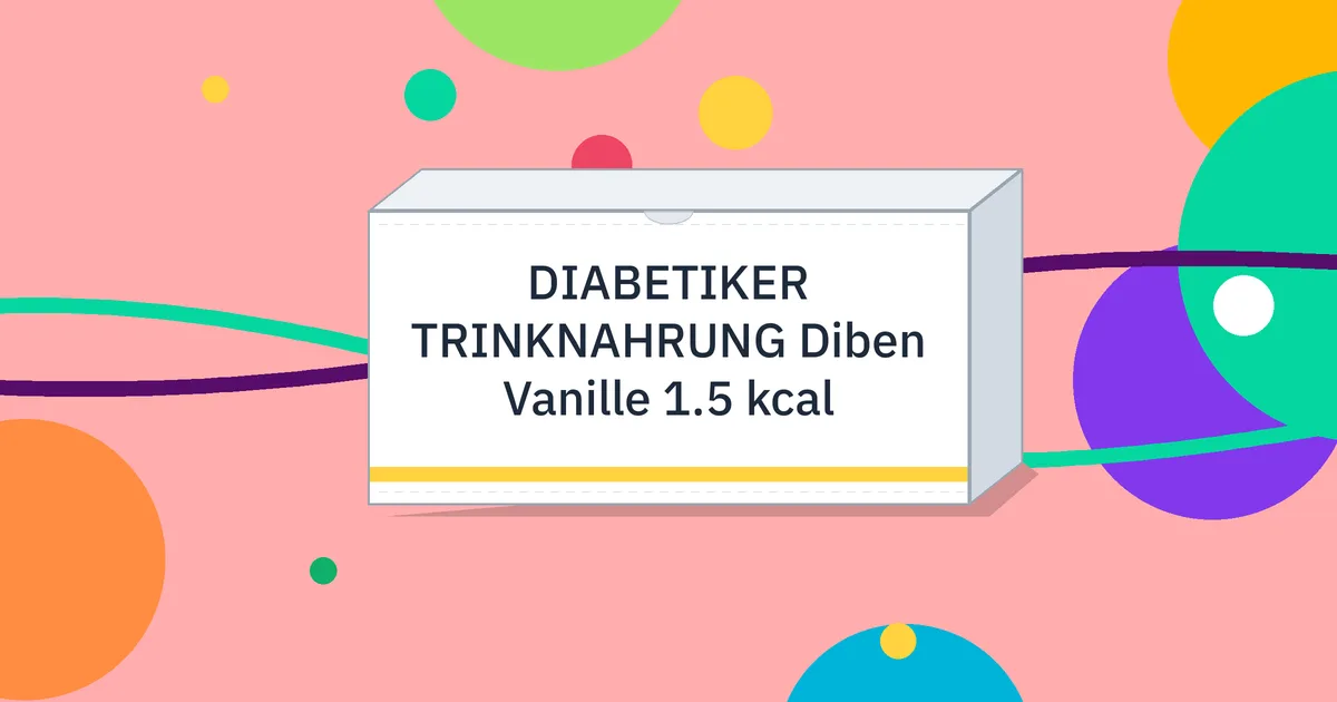 Symbolbild: Packung mit der Aufschrift DIABETIKER TRINKNAHRUNG Diben Vanille 1.5 kcal (PZN 15590272) – Verfügbarkeit und Bezug in Apotheken in Frankfurt am Main